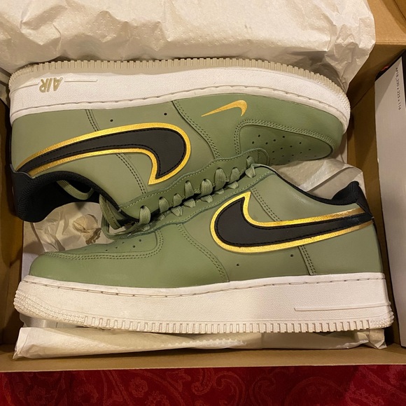 Nike | Shoes | Nike Air Force Low 7 Lv8 Double Swoosh Olive Gold Black | Poshmark